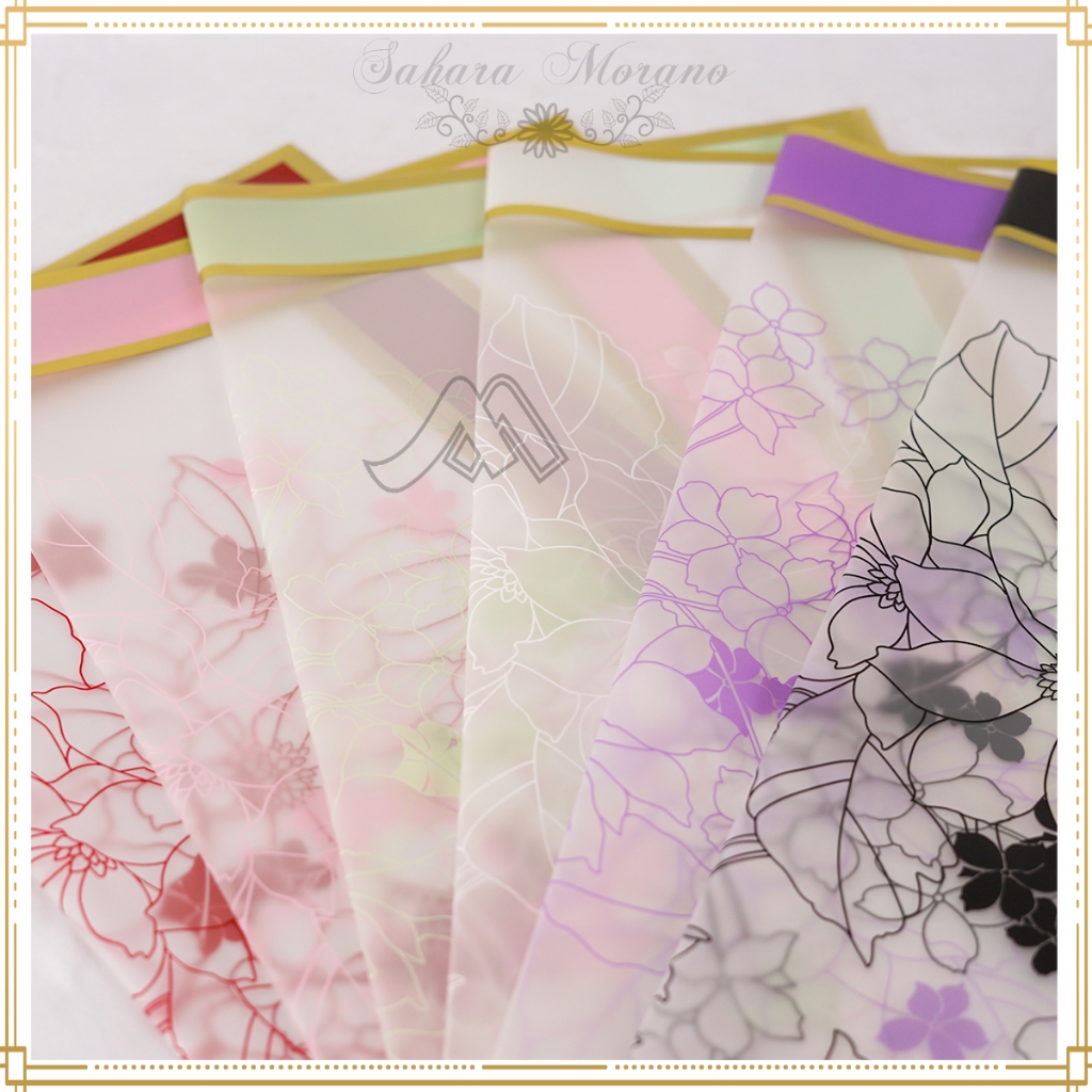 Jual 20 Pcs Flower Wrapping Kertas Bunga List Gold Motif Bunga ...