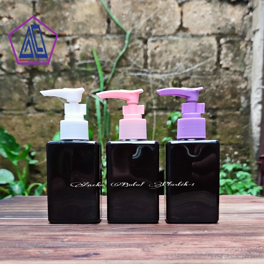 Jual Botol Pump 100ml Pet Kotak Hitam / Botol 100 Ml Tutup Pump Clip ...