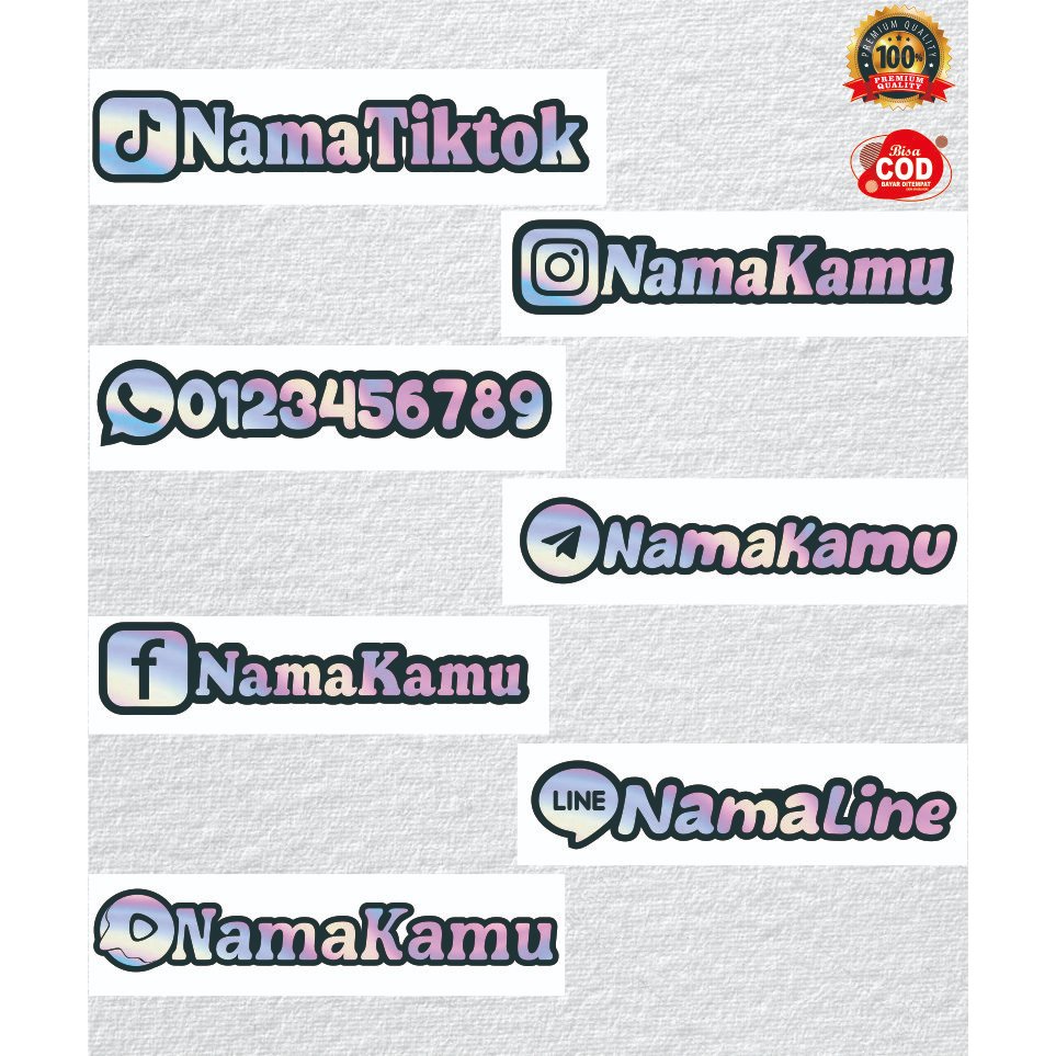 Jual STICKER NAMA HOLOGRAM MEDIA SOSIAL - STICKER TULISAN MEDSOS BISA ...
