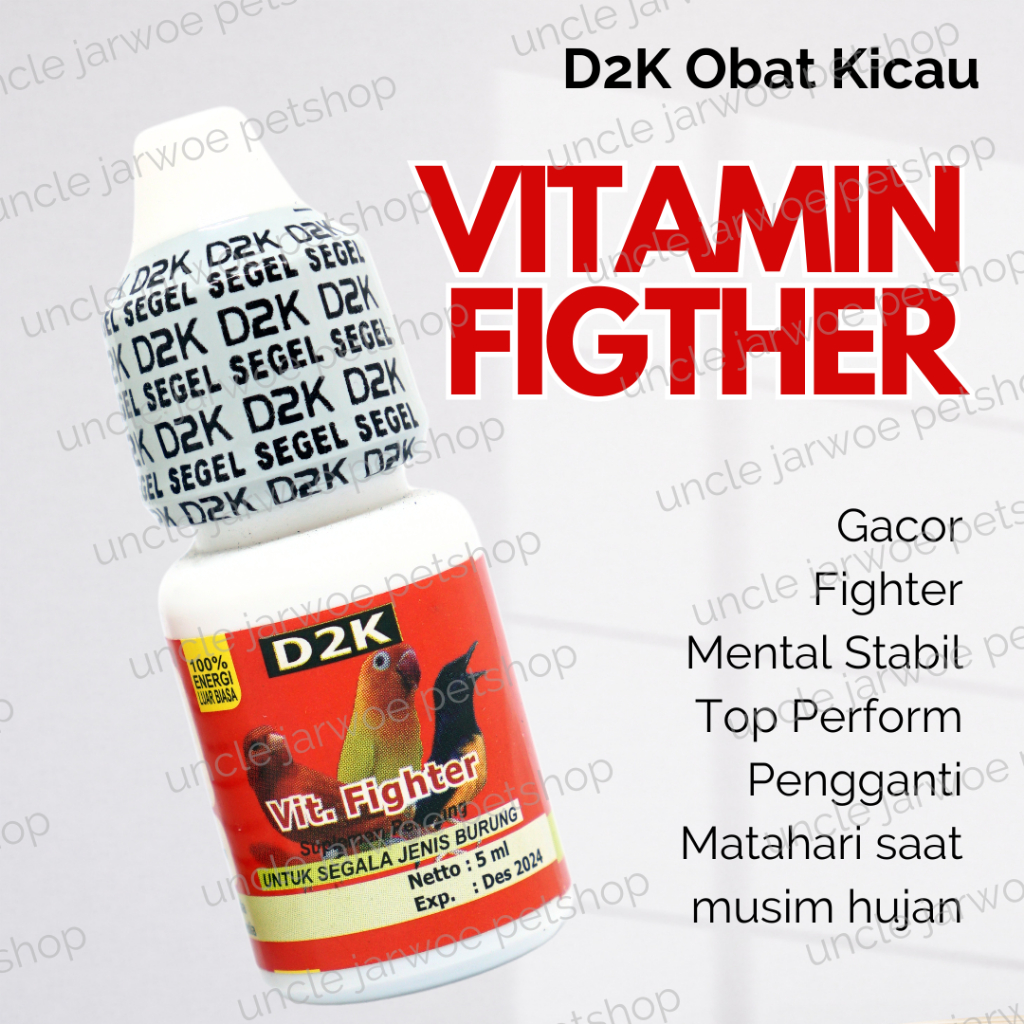 Jual Vit Fighter D2K Vitamin Lomba Burung Murai Lovebird Pleci Kenari ...
