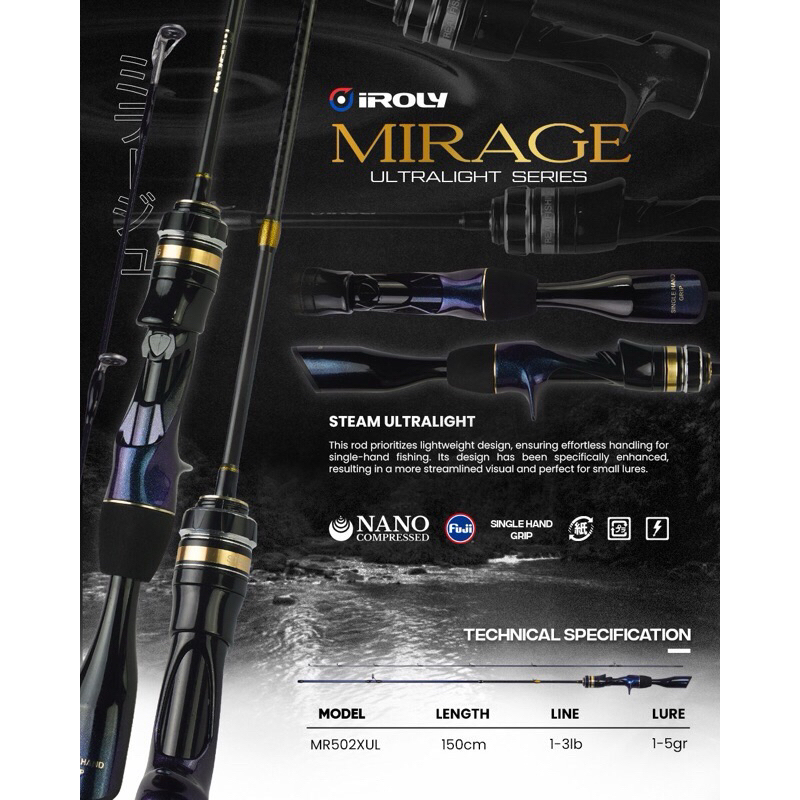 Jual ROD BC IROLY MIRAGE 1-3 LB | Shopee Indonesia