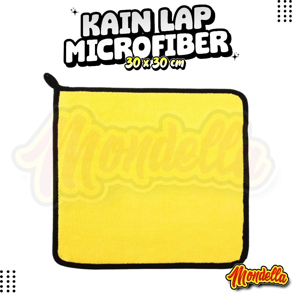 Jual Kain Lap Mobil Microfiber 30 x 30 Kain Lap Kuning Serbaguna 30x30 ...