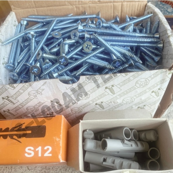 Jual 50 pcs Sekrup F 14 x 3 " + Wall Plug S10 Fastener Nylon Insert ...