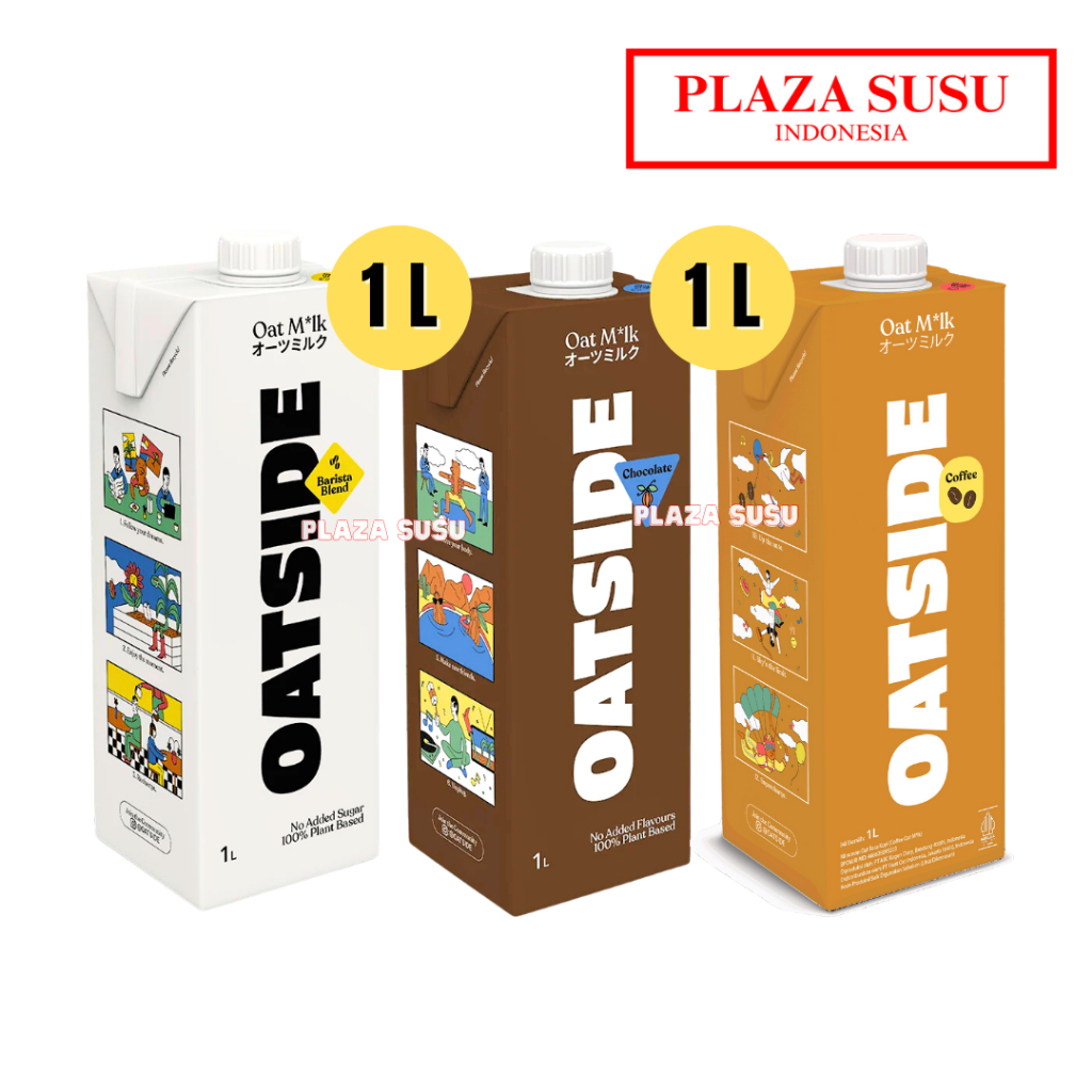 Jual OATSIDE 1 LITER SUSU GANDUM OAT SIDE OAT MILK BARISTA BLEND/CHOCOLATE/COFFEE 1L | Shopee ...