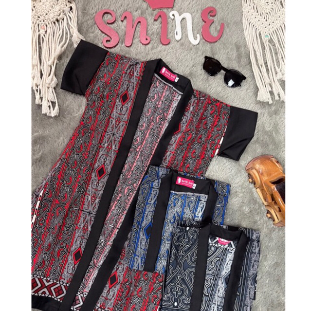 Jual Outer Batik Anak Songket Merah Abu Biru Outer Batik Anak Perempuan ...