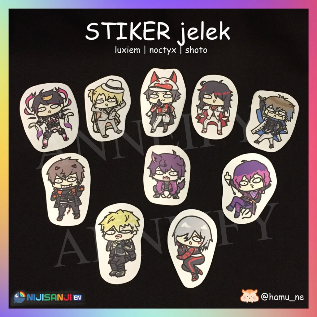 Jual Stiker Jelek Luxiem Noctyx Shoto Nijisanji EN Vtuber Mysta Shu Luca Vox Ike Sonny Alban ...
