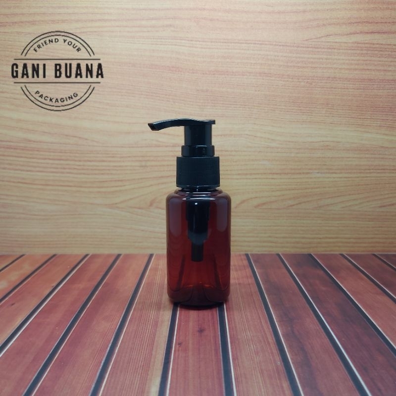 Jual BOTOL PUMP 70ML TUBULAR AMBER TUTUP PUMP HITAM/BOTOL PUMP 70ML ...