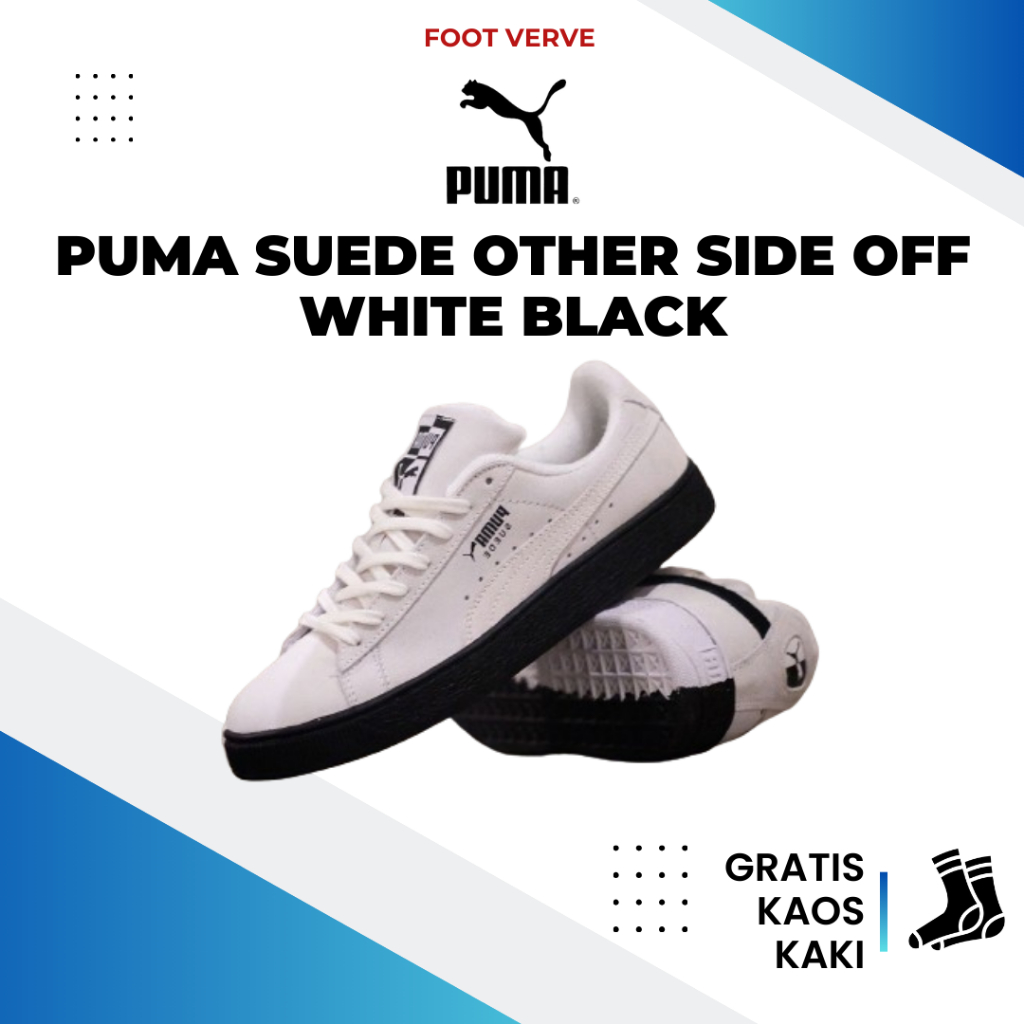 Jual SEPATU ORIGINAL PUMA SUEDE OTHER SIDE OFF WHITE BLACK | Shopee ...