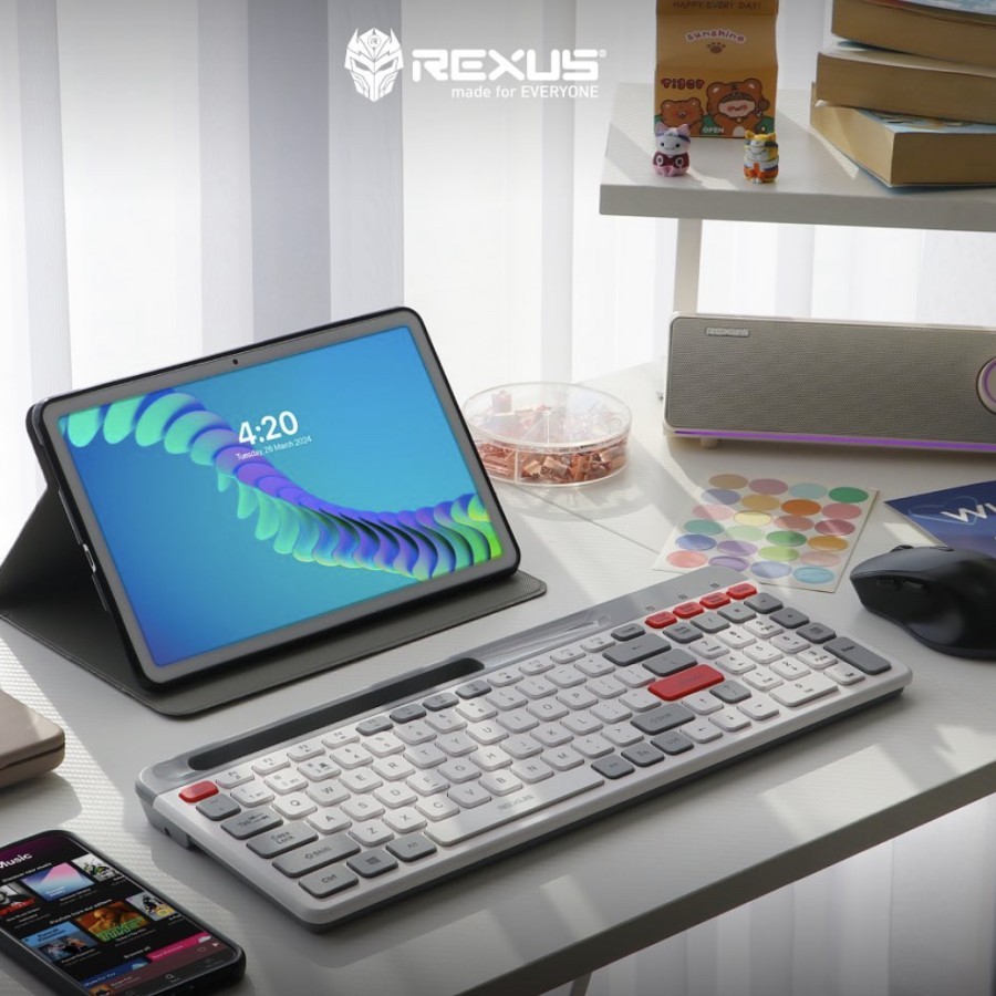 Jual Rexus KB02 Wireless Keyboard Bluetooth + 2.4 GHz Dual Connection | Shopee Indonesia