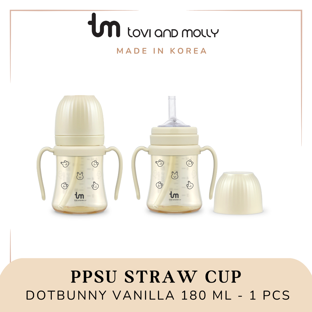 Jual TM Tovi and Molly Straw Cup Bunny Vanilla 180 ml PPSU / Tovi&Molly Made in Korea / Baby ...