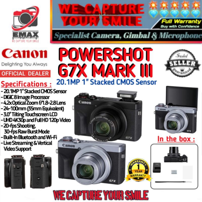 Jual CANON Powershot G7X Mark iii Digital Camera Canon G7 X M3 G7xM3 ...