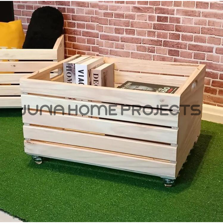 Jual Storage Box Kayu Aesthetic serbaguna dengan roda | Shopee Indonesia