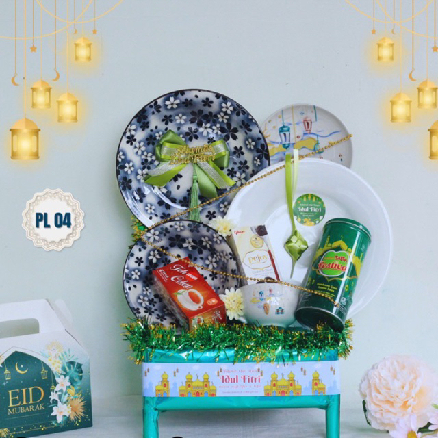 Jual Parcel Lebaran idul fitri besar piring keramik pecah belah snack ...