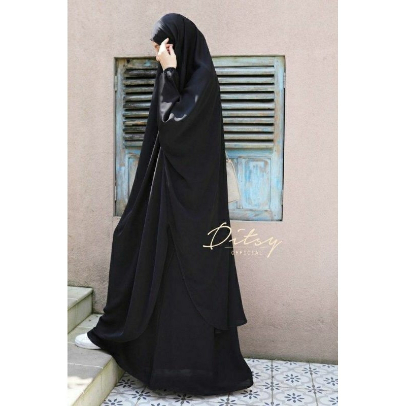 Jual Ditsy Moslem FK Set Formal Black Long ( REJECT ) | Shopee Indonesia