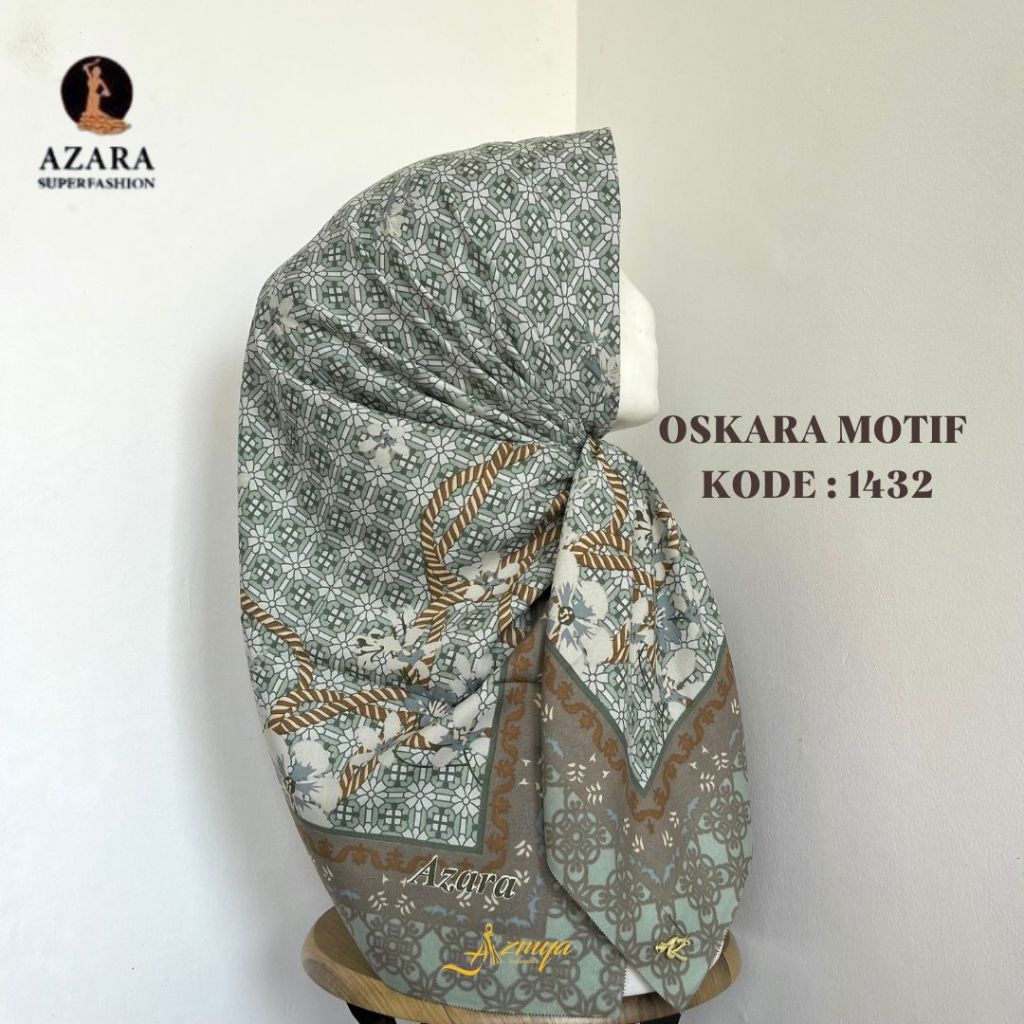 Jual Azara Motif part 1 Scarf Kerudung Hijab Segi Empat (Voal Motif ...