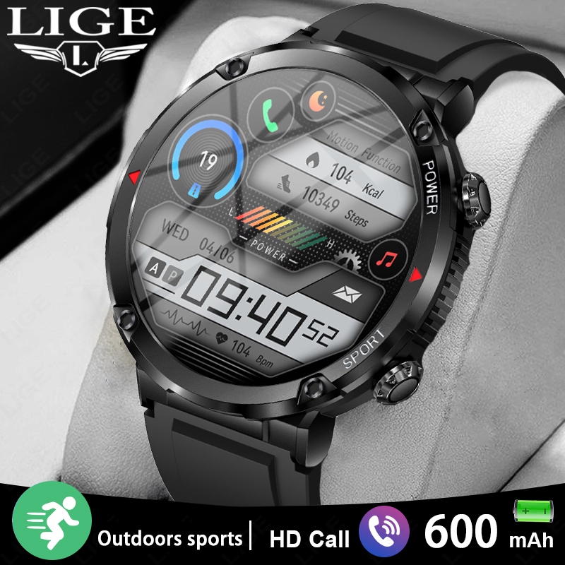 Jual LIGE Jam Tangan Pintar Untuk Pria 1.6 Inci Sentuh Penuh Denyut ...