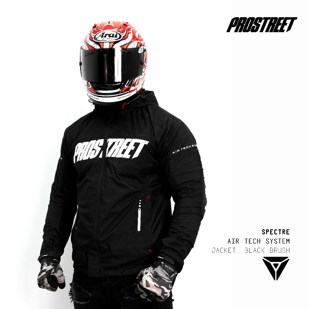 Jual Jaket Motor Prostreet Spectre Air Tech System Black Brush | Shopee ...