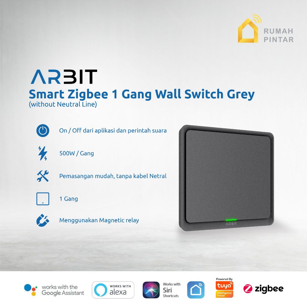 Jual ARBIT – Smart Zigbee 1 Gang Switch without Neutral Line | Shopee ...