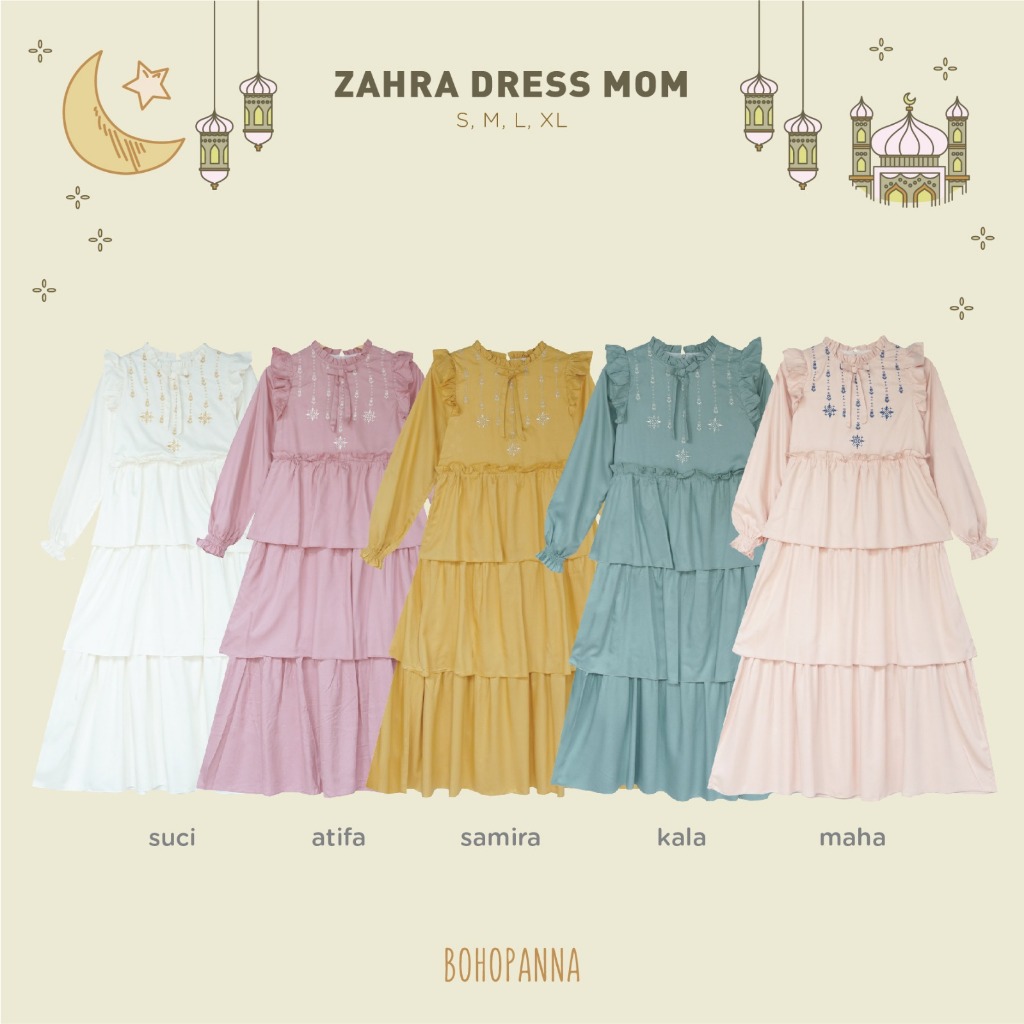 Jual BOHOPANNA - RAYA COLLECTION - ZAHRA DRESS MOM - Dress Muslim - Baju Muslim Perempuan ...