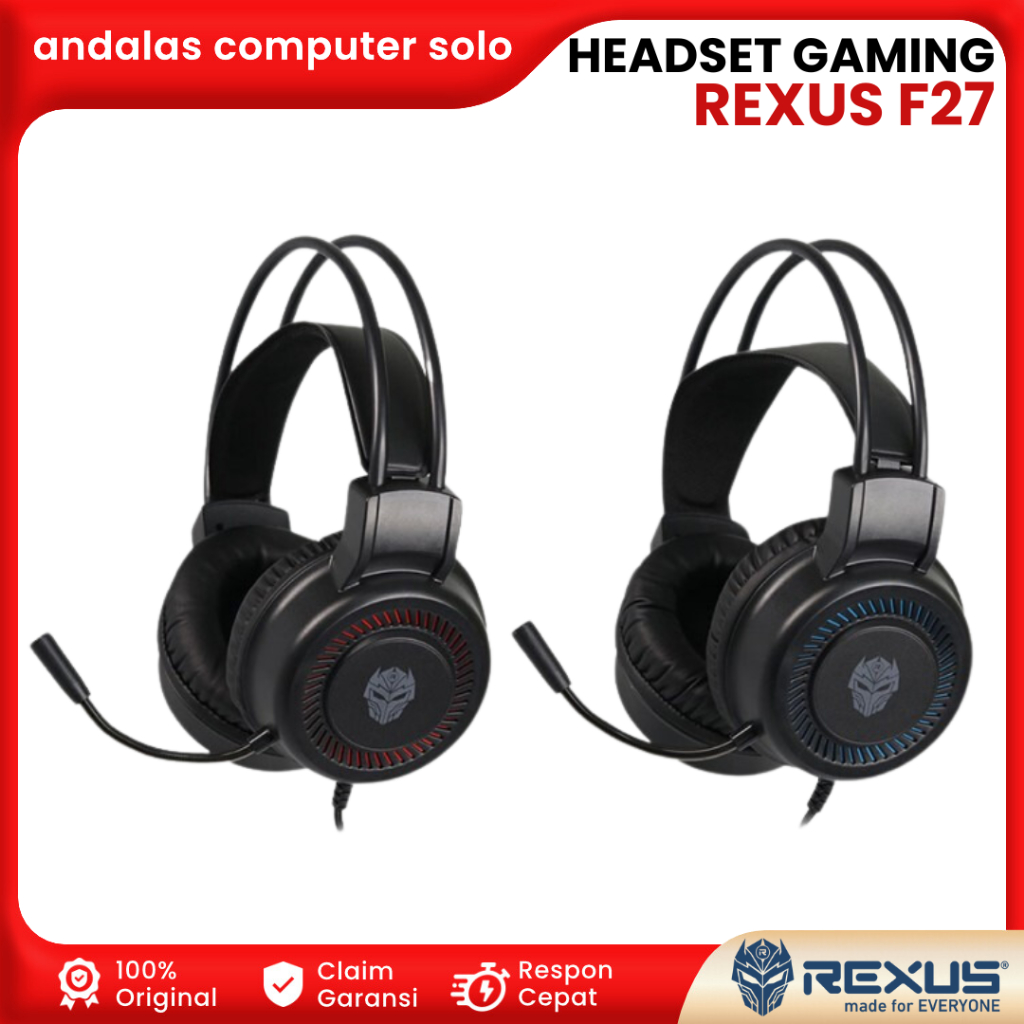Jual HEADSET HEADPHONE GAMING GAME RGB REXUS F27 LEG HEADSET GAMING ...