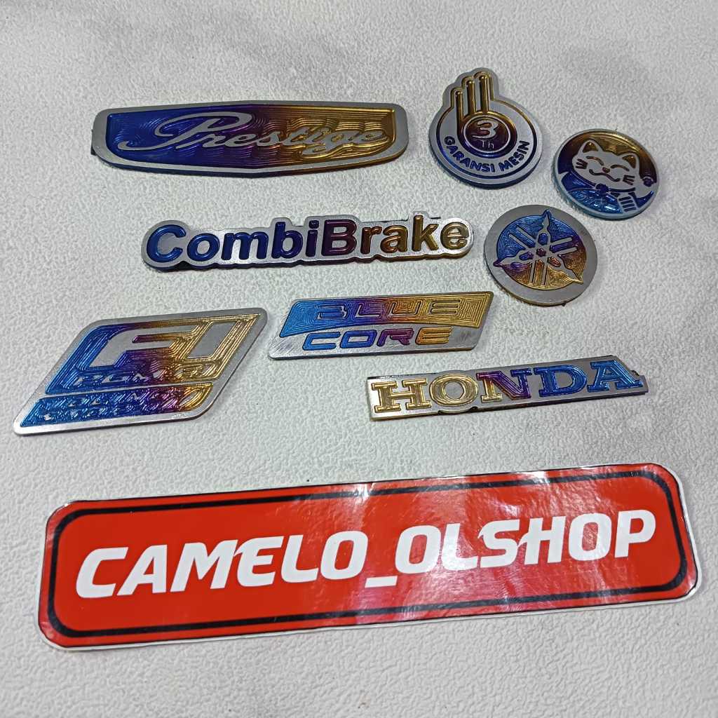 Jual emblem titanium kucing / emblem bluecore titanium / emblem ...