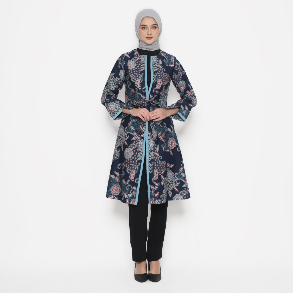Jual Batik Semar Aima Outer Teja Kusuma Navy | Shopee Indonesia