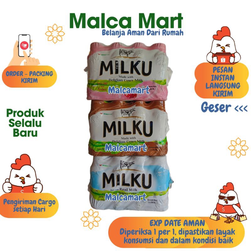 Jual MILKU 12 pc @200ml. Susu Milku. Wings food | Shopee Indonesia