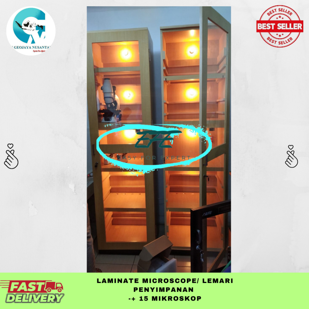 Jual laminate microscope/ lemari penyimpanan -+ 15 mikroskop | Shopee ...