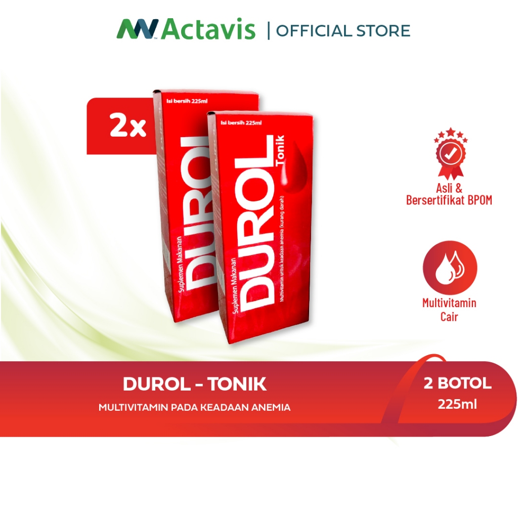 Jual DUROL TONIK SUPLEMEN 225 ML (New Formula 2) - (Twin Pack) Suplemen ...