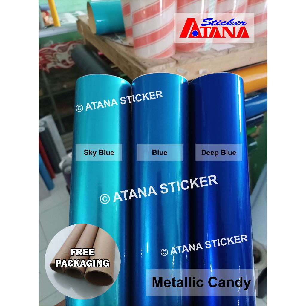 Jual Skotlet Biru Metalik Candy Glossy Cutting Stiker Motor Mobil ...