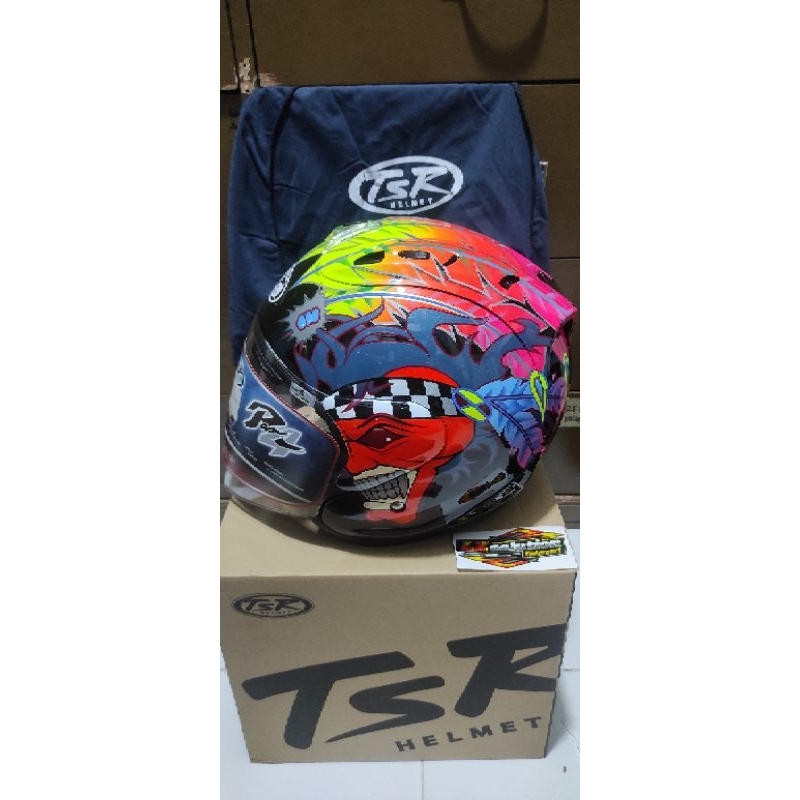 Jual HELM TSR RUSSEL BLACK RAM 4 | Shopee Indonesia