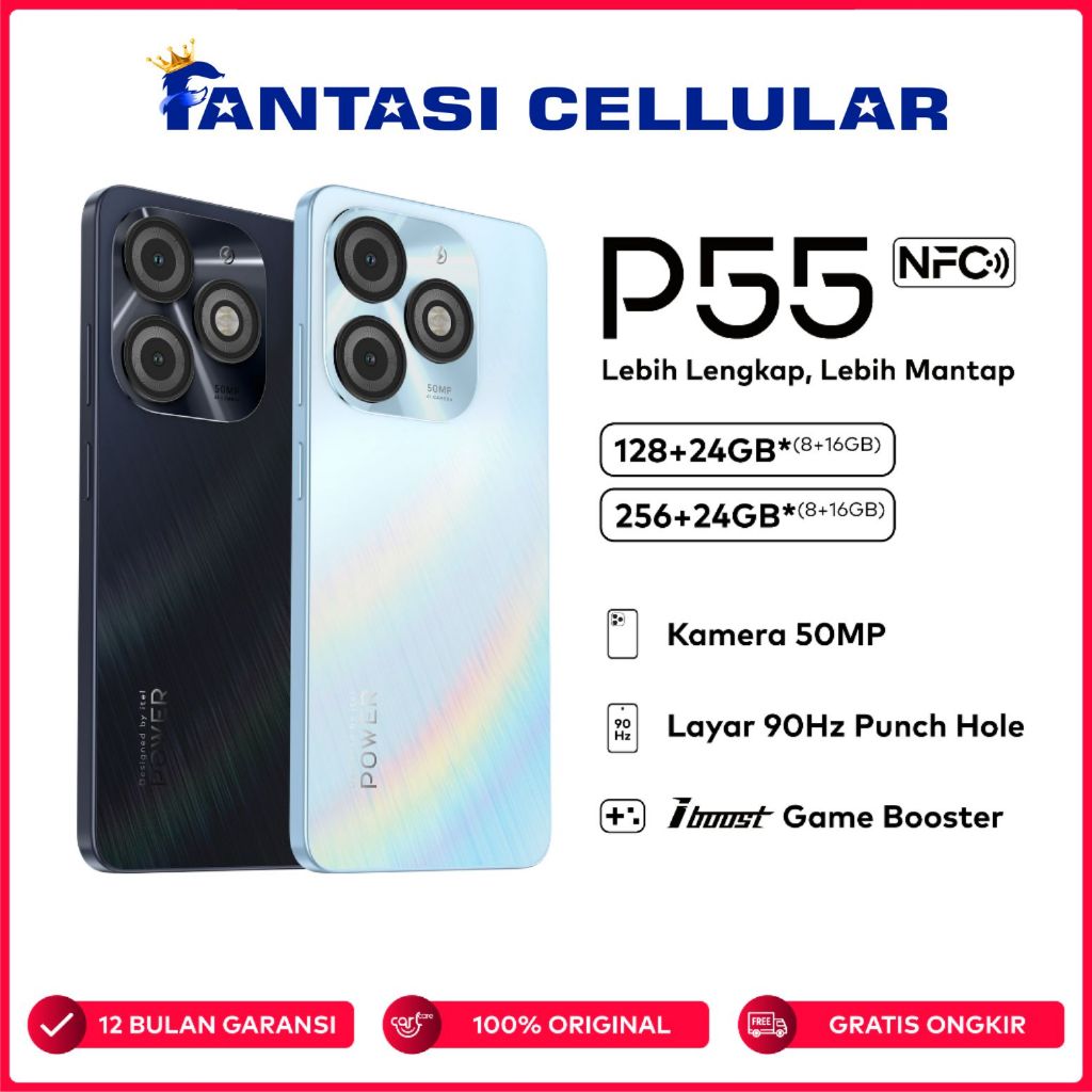 Jual Itel P55 NFC RAM 8 + 128GB / 256GB - Layar 90Hz Punch Hole - 50 MP ...