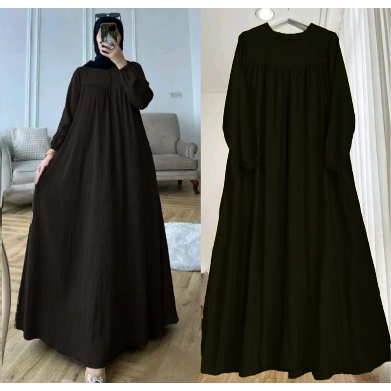 Jual NK - Vanilla Dress Baju Gamis Simpel Dan Elegan Mewah / Gamis ...