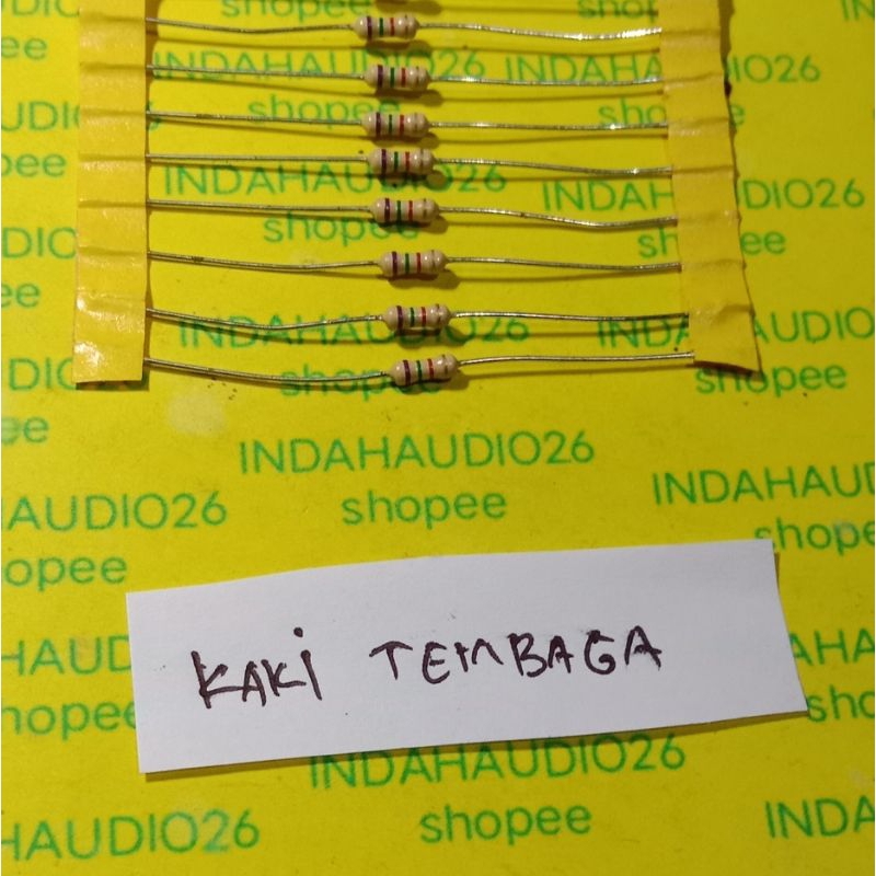 Jual resistor 7k5 1/4w 5% kaki tebal tembaga carbon 1/4w 5 persen ...