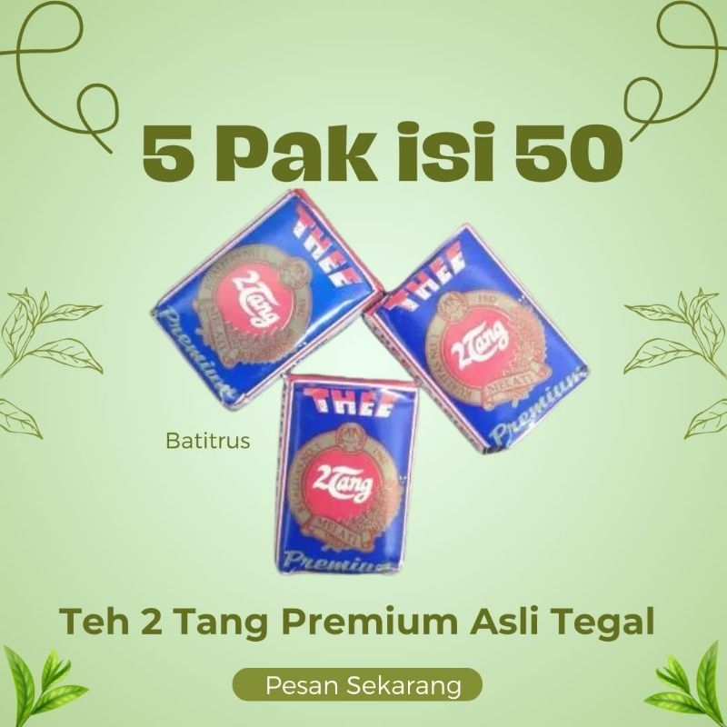 Jual Teh 2 Tang Premium Asli Tegal | 5 pack isi 50 | Shopee Indonesia