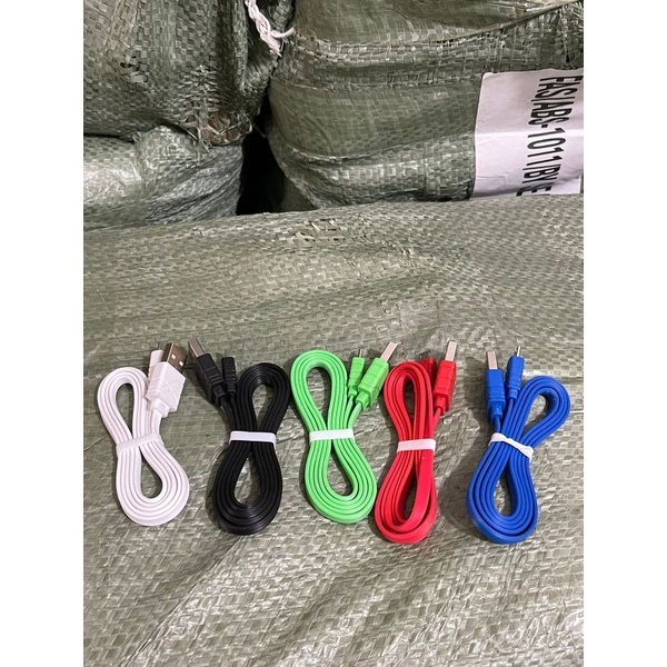 Jual Kabel Data Macaron Model Flat Micro USB (Per Pcs) | Shopee Indonesia