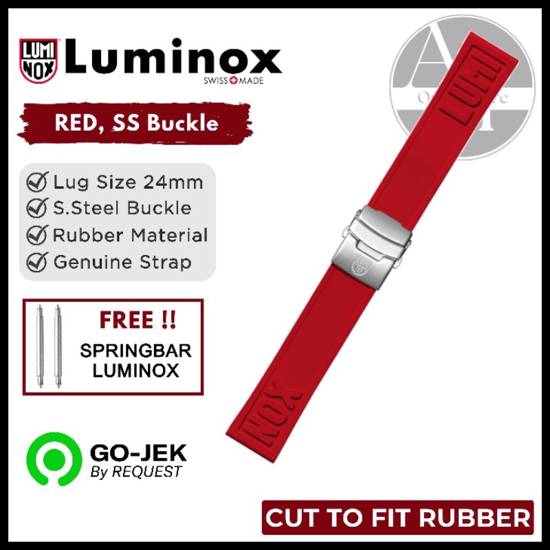 Jual Tali Jam Luminox / Rubber Strap 24mm Cut To Fit - EPDM Red ...