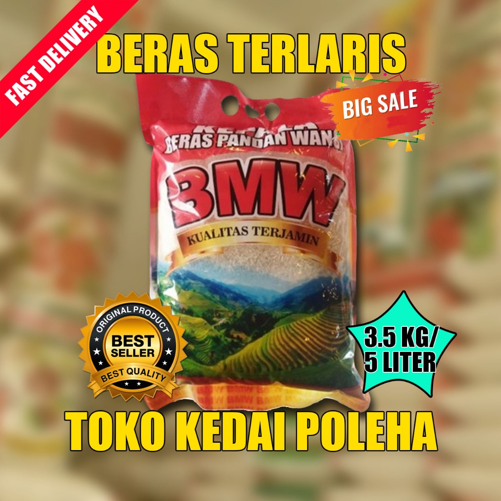 Jual BERAS TERLARIS " BERAS BMW" 3/5 KG ( 5 LITER ) ENAK PULEN DAN ...
