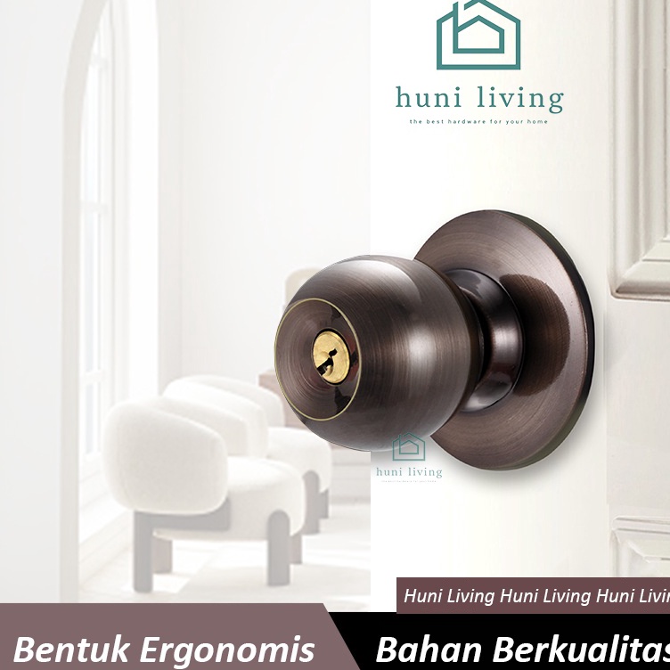 Jual FI Kunci Pintu Kamar Mandi Bulat Onat Tarikan Gagang Handle Putar ...