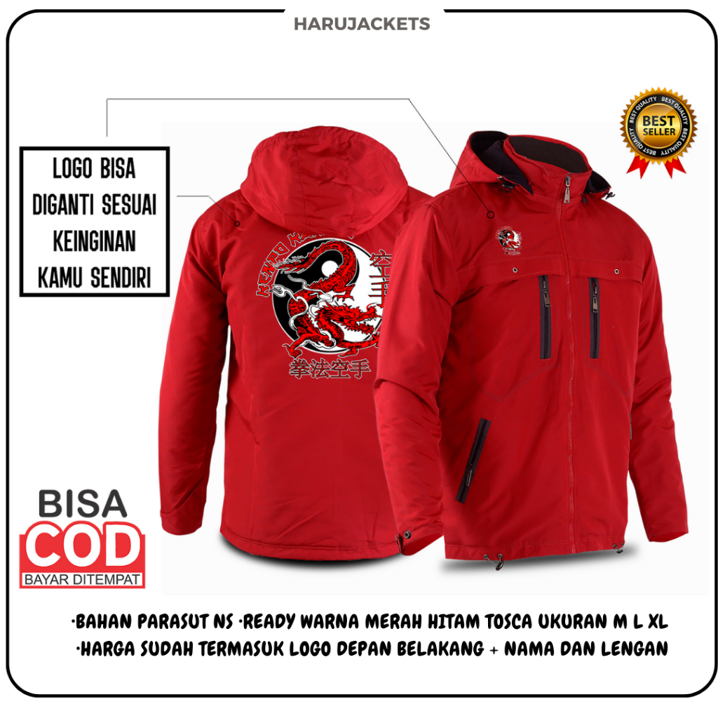 Jual JAKET CUSTOM WP PARASUT JAKET PRIA COSTUM LOGO DAN GAMBAR SABLON ...