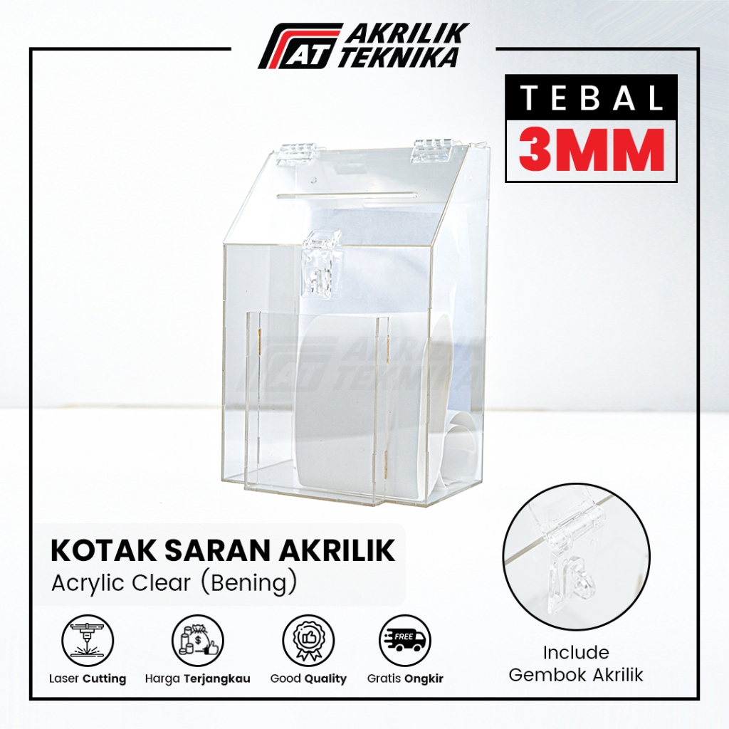 Jual Kotak Saran Box Amal Kunci Akrilik - Bening | Shopee Indonesia