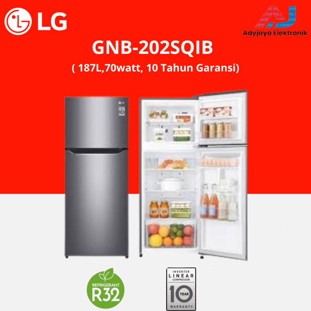 Jual Kulkas 2 Pintu LG GN-B 202 SQIB Smart Inverter | Shopee Indonesia