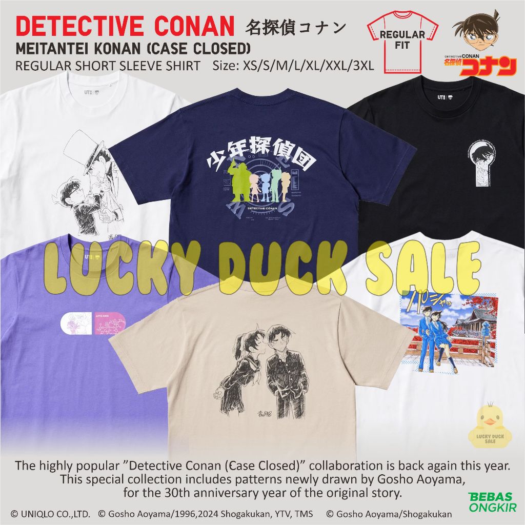 Jual Detective Conan UT Shinichi T-Shirt Ai Kaos UT Conan Ran Anime Kid ...