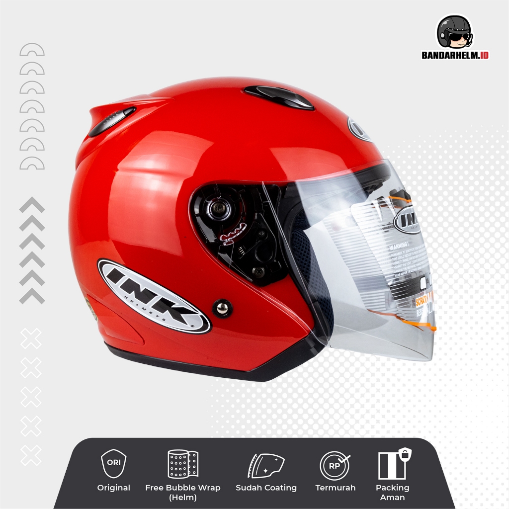 Jual Helm Ink Centro warna Merah Ferrari (KACA bisa REQUEST) | Shopee ...