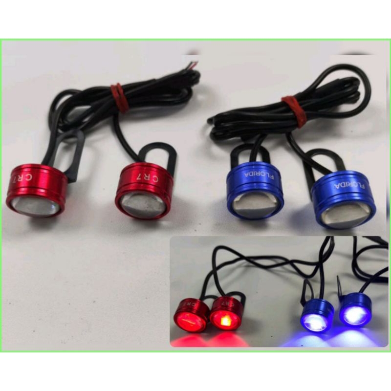 Jual Lampu Mata Elang Sepeda/Motor LED Eagle Eye Strobo Flash 3 Mode | Shopee Indonesia