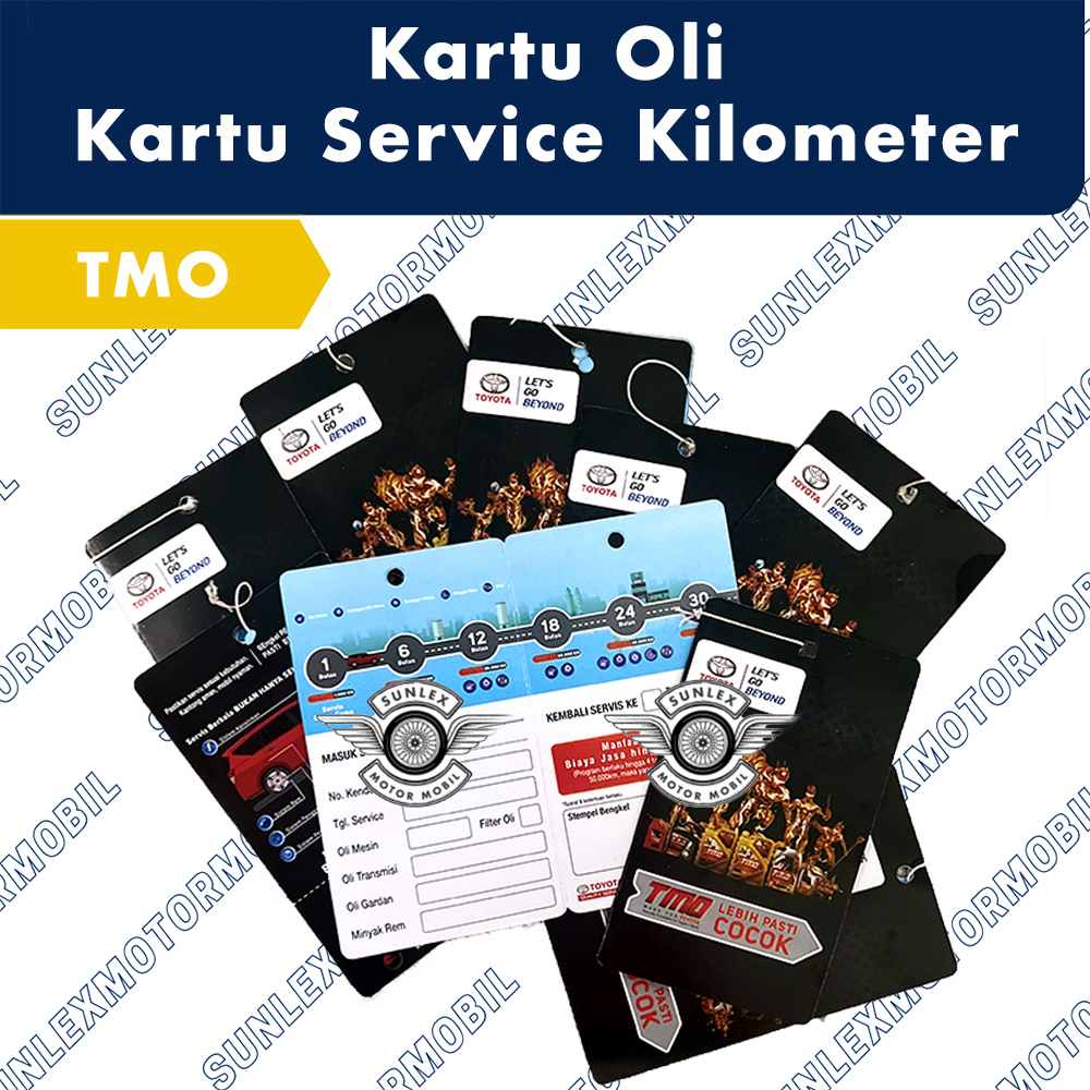 Jual Kartu Oli Kartu Service Kilometer Catatan Kilometer TMO Toyota Tag Oli Label Servis ...