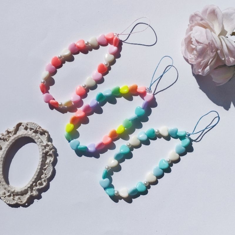 Jual strap hp candy heart (trap hp lucu,strap hp aesthetic,strap hp ...
