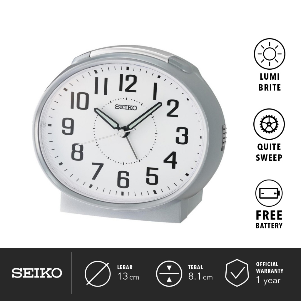 Jual Jam Weker Beker Seiko QHK059S Detik Senyap White Dial Original ...