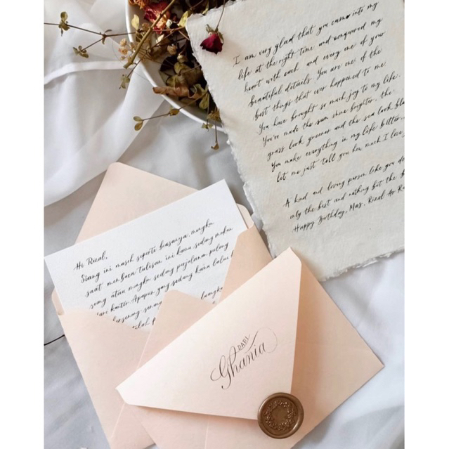 Jual Handwritten Loveletter | Calligraphy Love Quotes Card | Surat ...