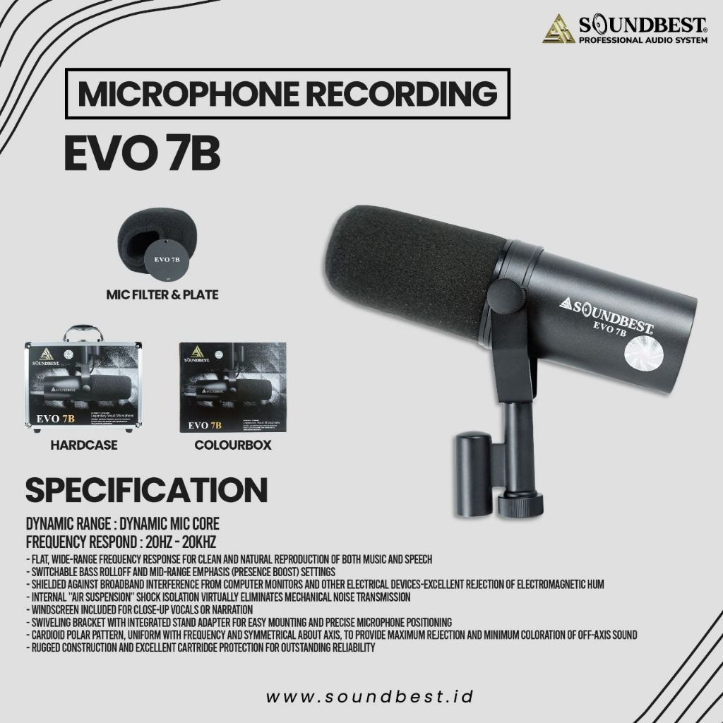 Jual Mic Kabel Popcast Soundbest EVO 7B Original Mic Vocal | Shopee ...